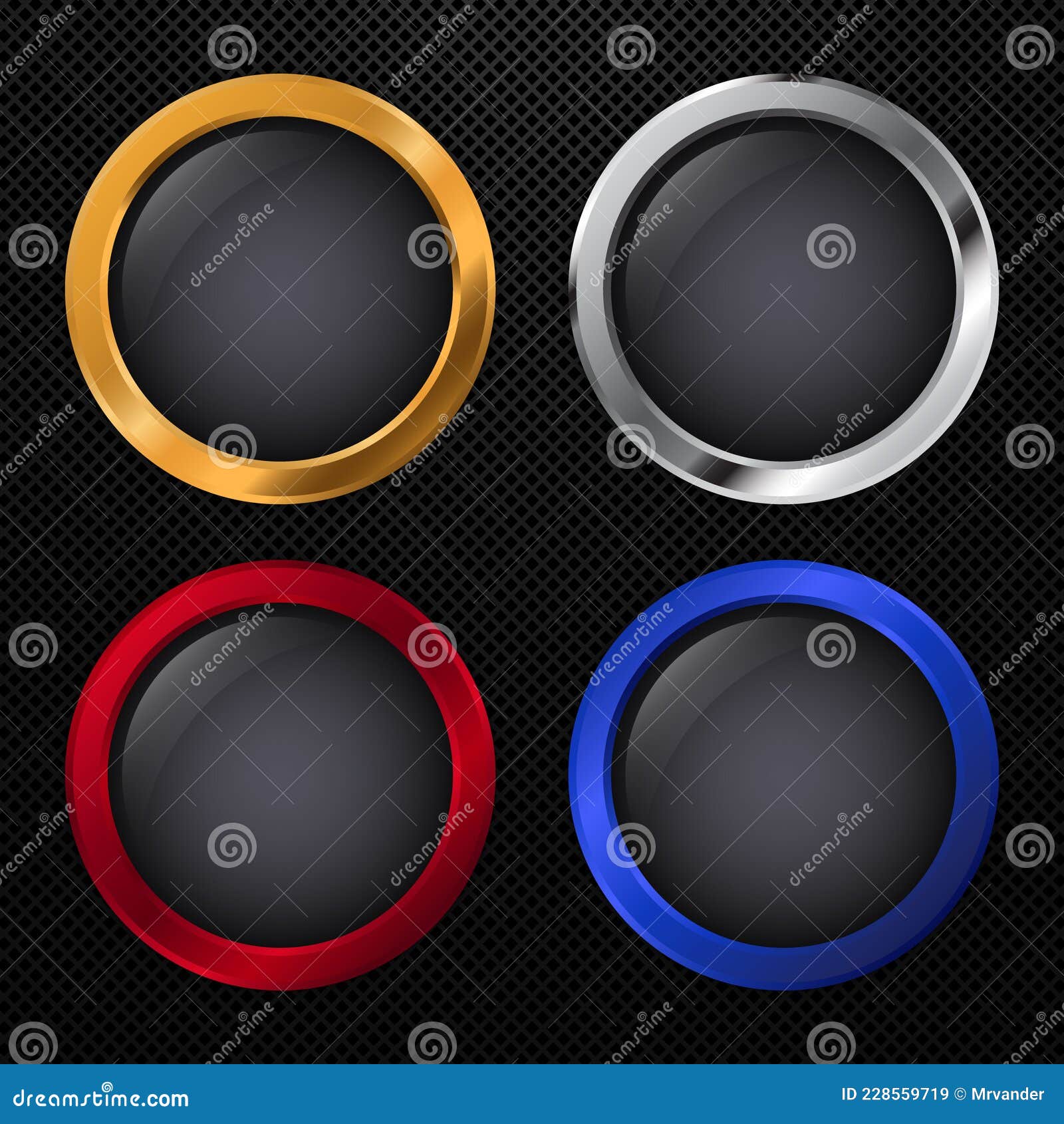Set of Glossy Luxury Buttons. Vector Illustration Stock Vector ...