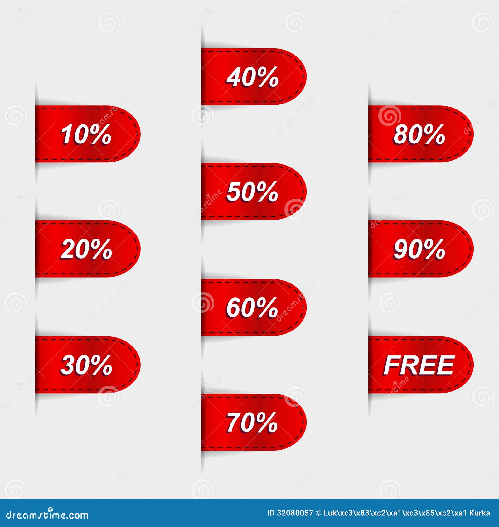 Set of Glossy Red Sales Labels Stock Vector - Illustration of ...