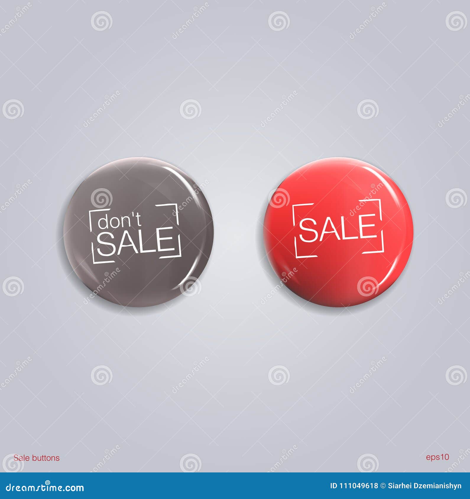 Set of Glossy Sale Buttons or Badges. Vector Stock Vector ...