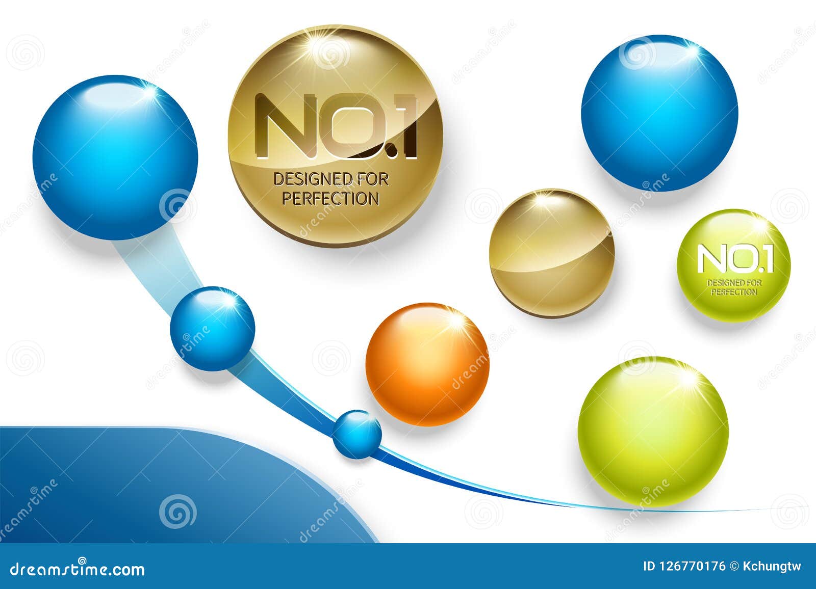 Set of Glossy Sphere Element Stock Vector - Illustration of blue ...