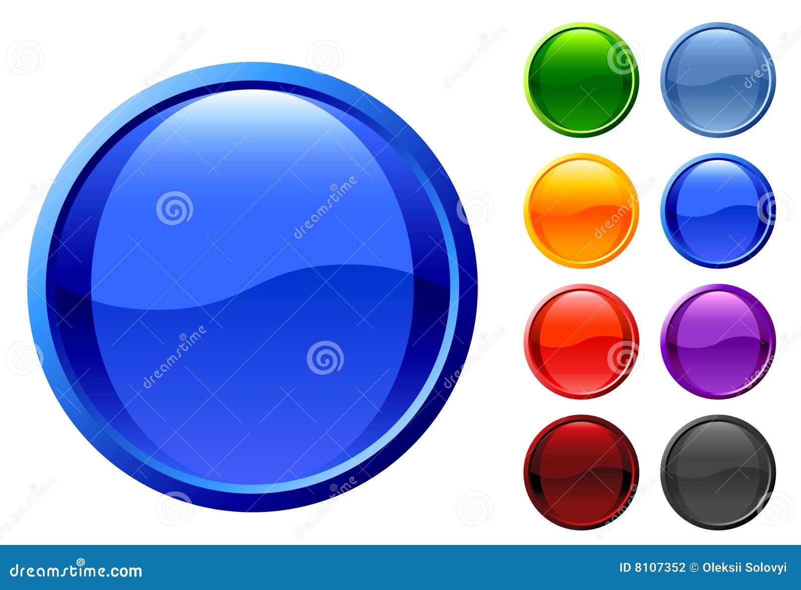 Set of glossy web buttons stock vector. Illustration of aqua - 8107352