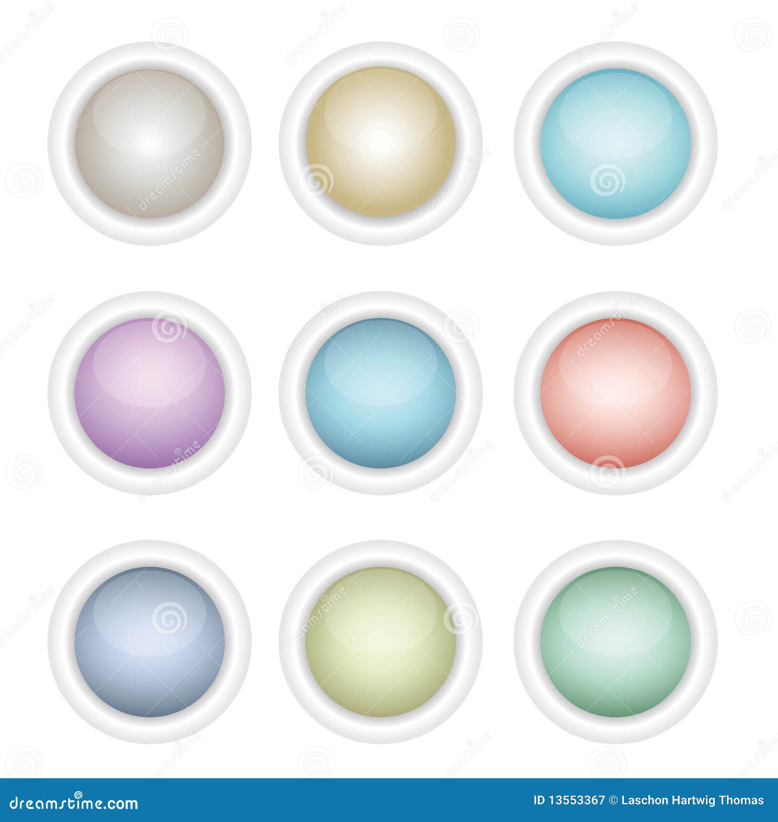 A Set of Glossy Web Buttons in Different Colors Stock Vector ...