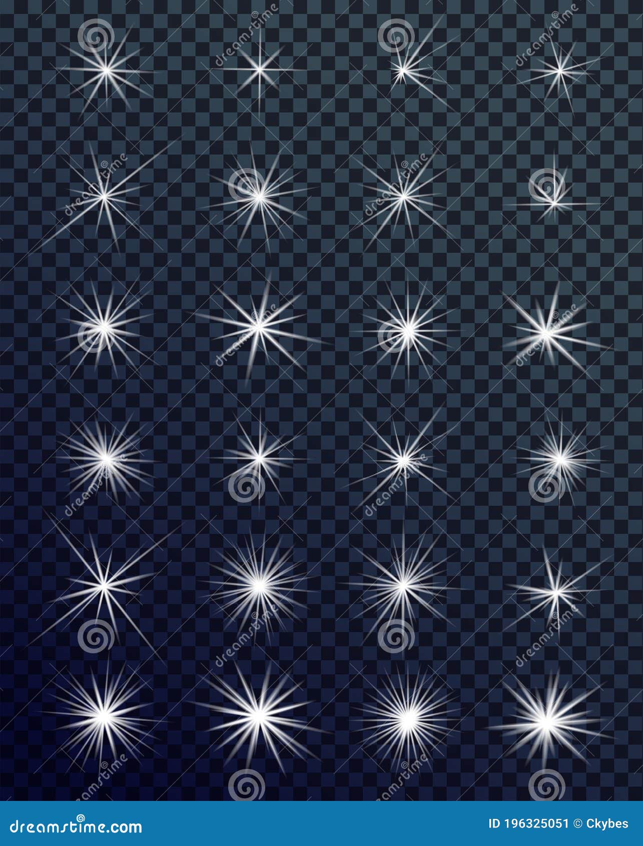 Set of Glowing Light Effects. Sparkles. Shining Stars, Bright Flashes ...