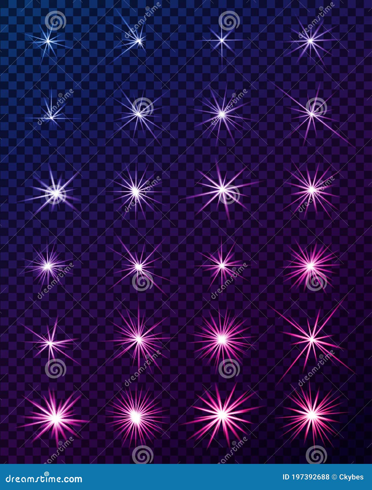 Set of Glowing Light Effects. Sparkles. Shining Stars, Bright Flashes ...