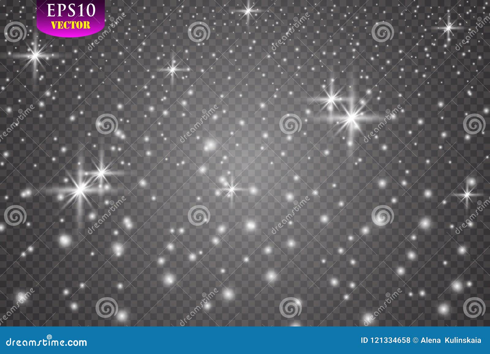 Set of Glowing Lights Effects Isolated on Transparent Background. Stock ...