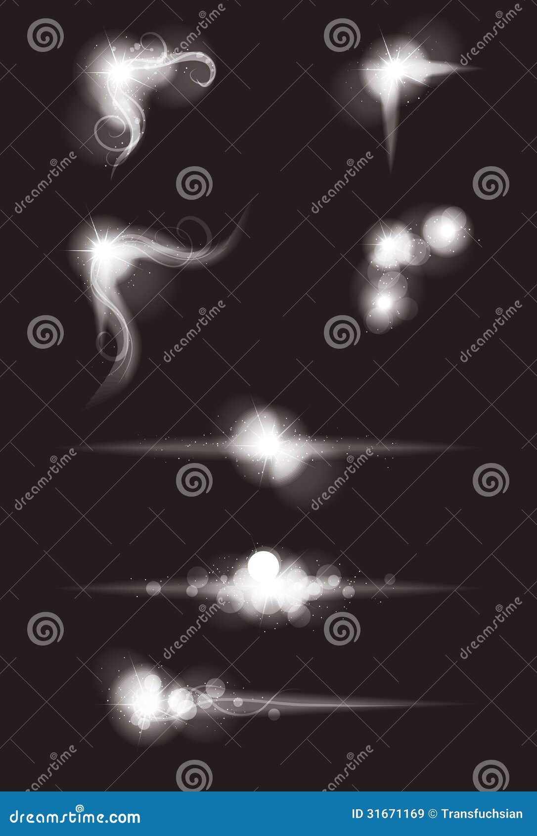 Set of Glowing Special Effects Stock Vector - Illustration of ...