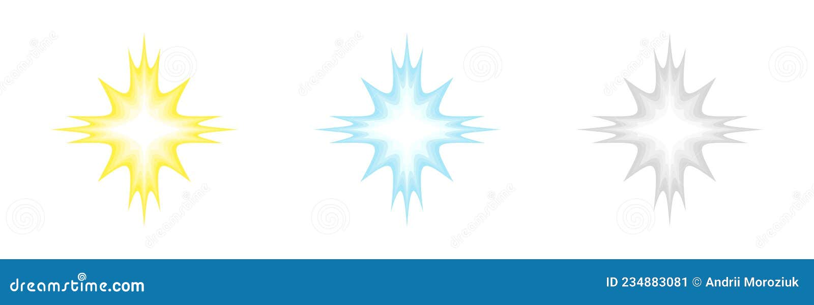 A Set of Glowing Stars. Vector Illustration Stock Illustration ...