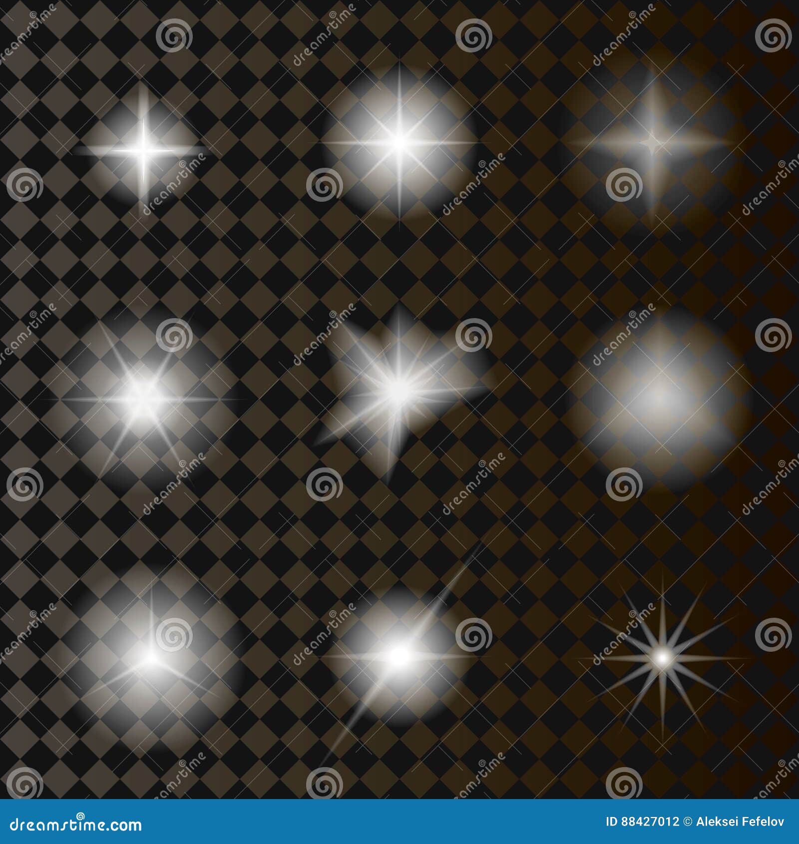 A Set of Glowing Transparent Objects. Luminous Elements of Vector ...