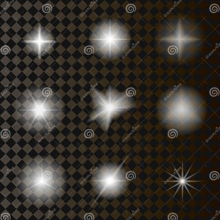 A Set of Glowing Transparent Objects. Luminous Elements of Vector ...