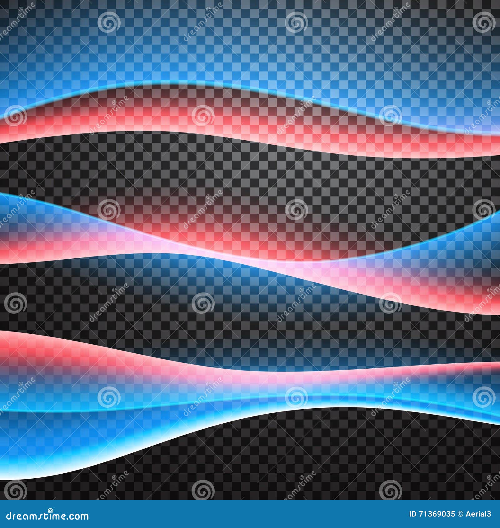 Set of Glowing Waves. Transparent Light Effects Stock Vector ...