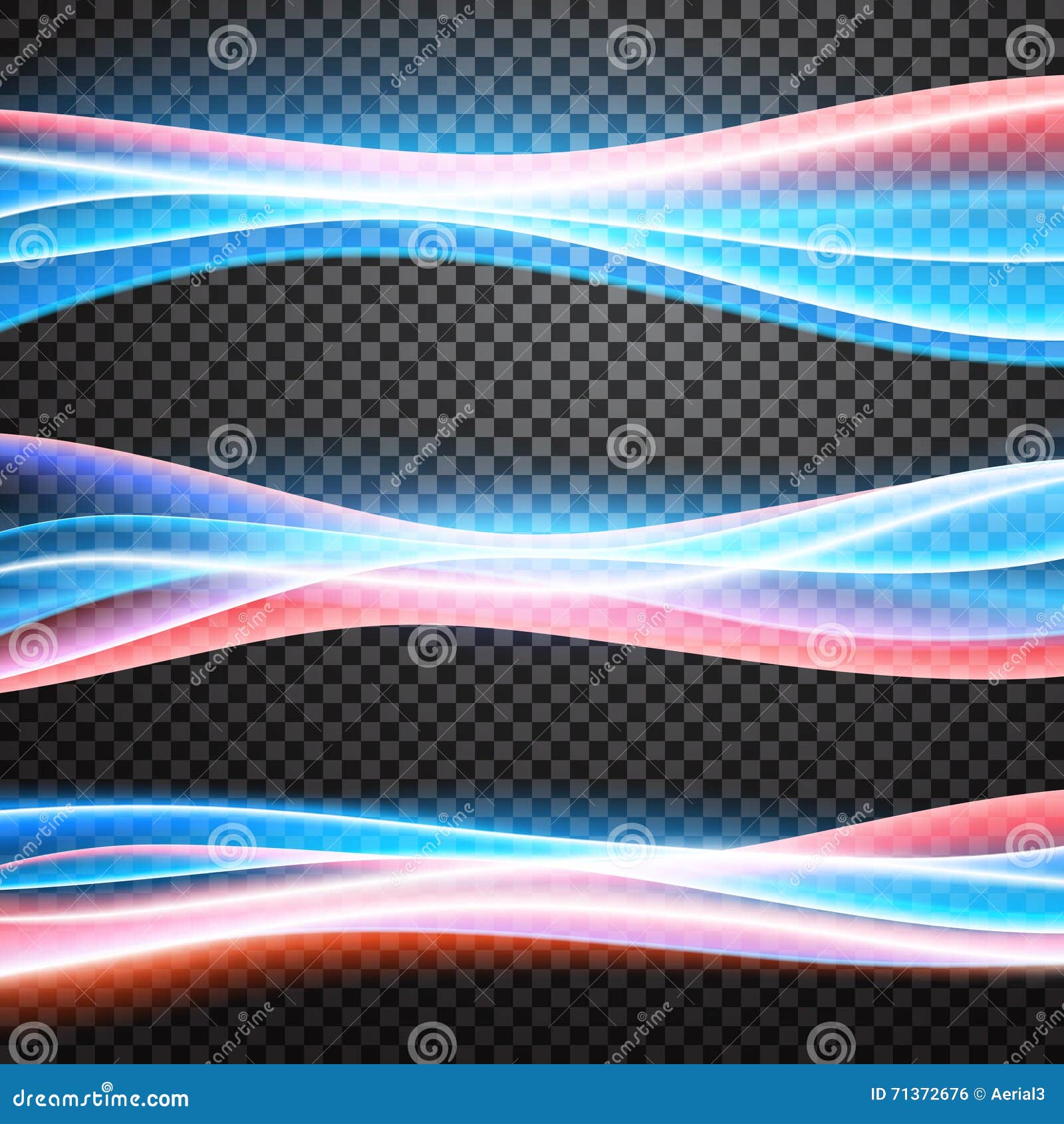 Set of Glowing Waves. Transparent Light Effects Stock Vector ...