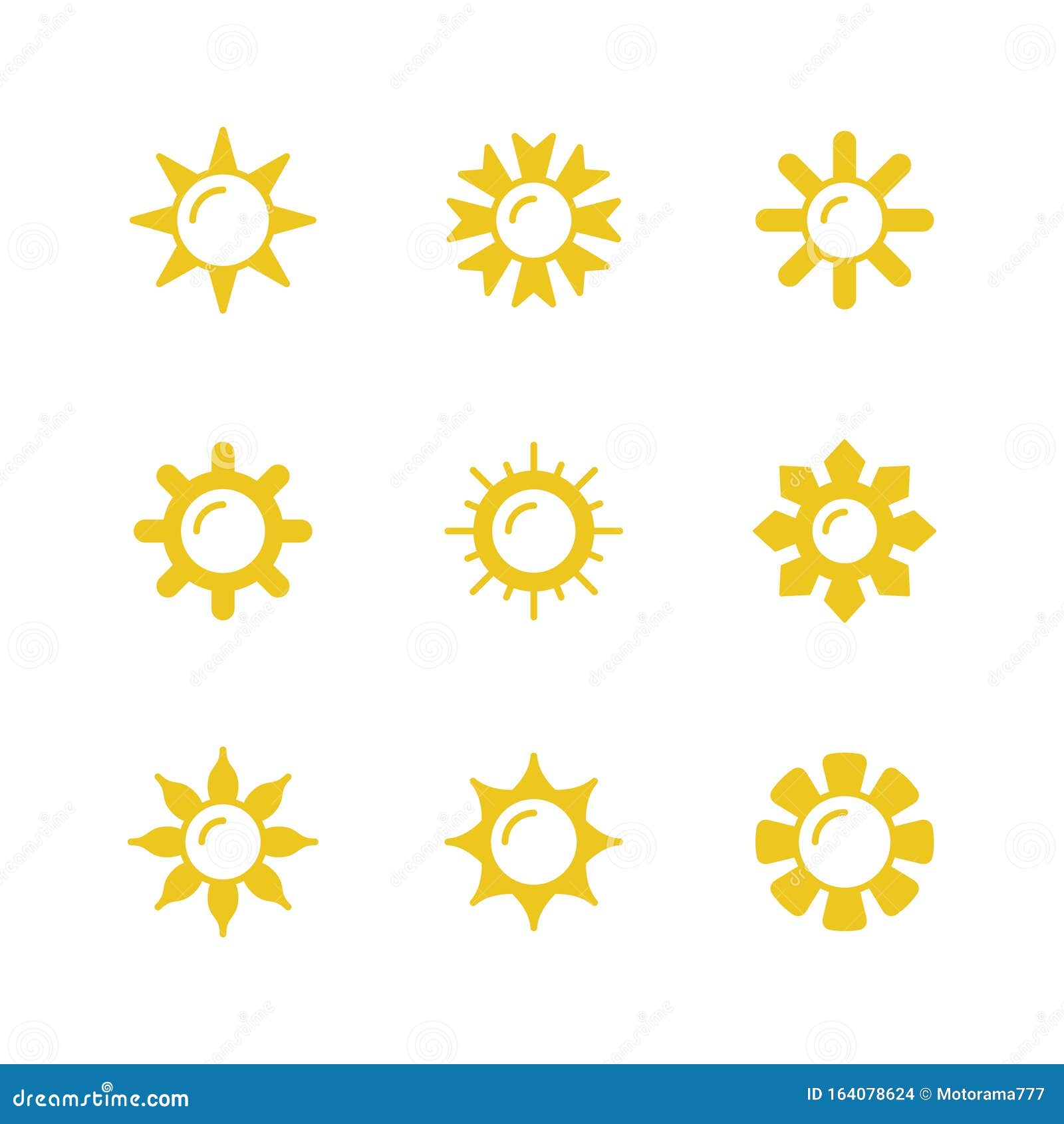 Set glyph icons of sun stock vector. Illustration of style - 164078624 Set glyph icons of sun stock vector. Illustration of style - 164078624