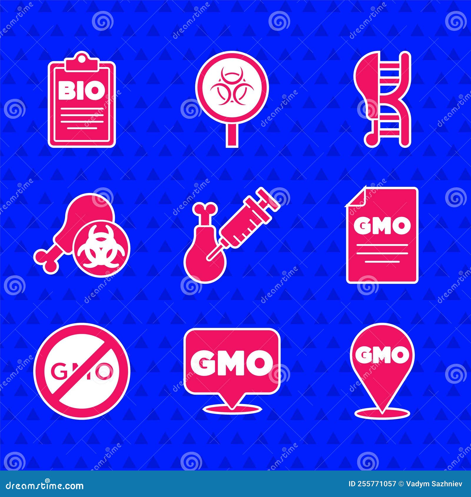 Set Gmo Research Chicken, GMO, No, Genetically Modified and Document ...