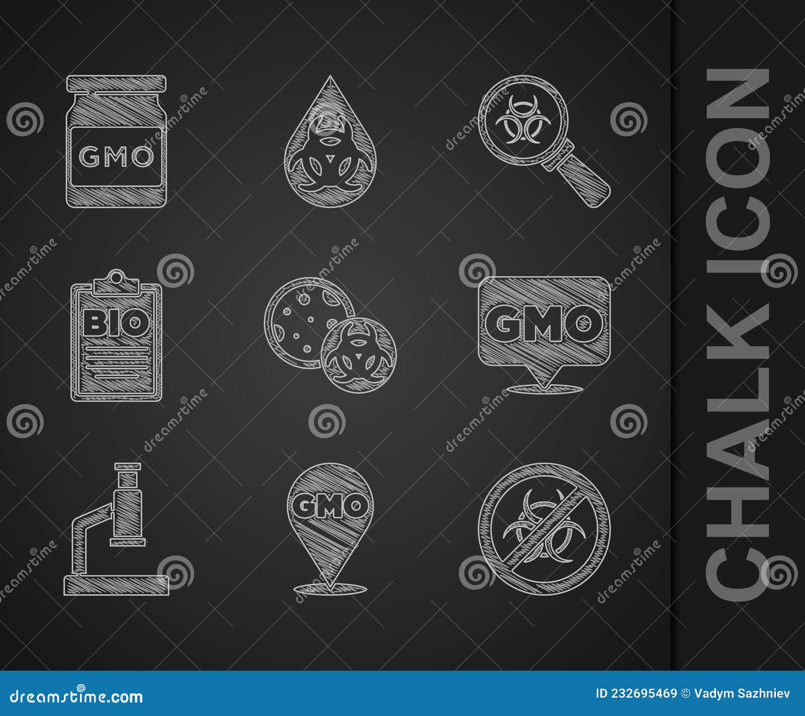 Set Stop GMO, Document For Bio Healthy Food, Genetically Modified ...