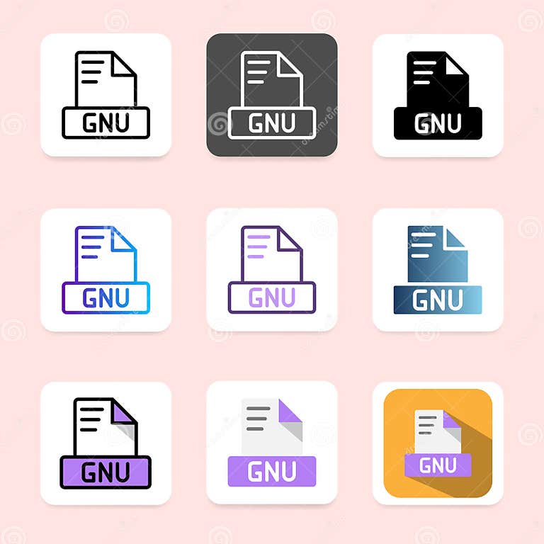 Set Gnu Icons File Format. for a Stylish Interface and Modern Colors ...