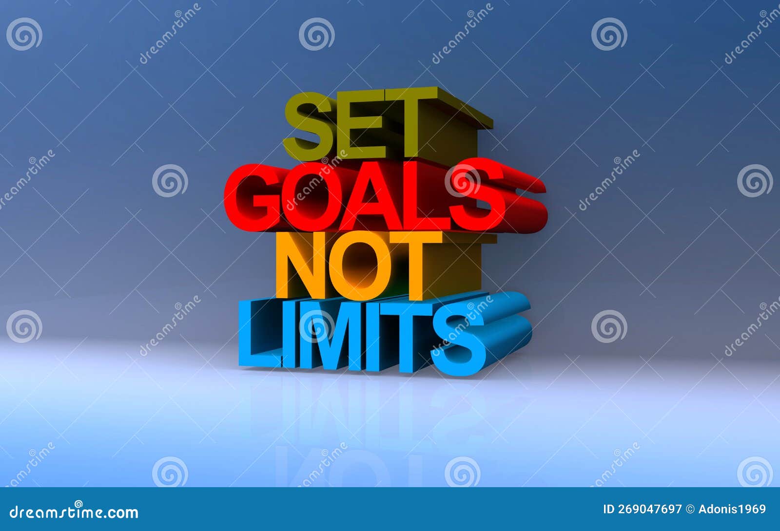 Set Goals Not Limits on Blue Stock Illustration - Illustration of ...