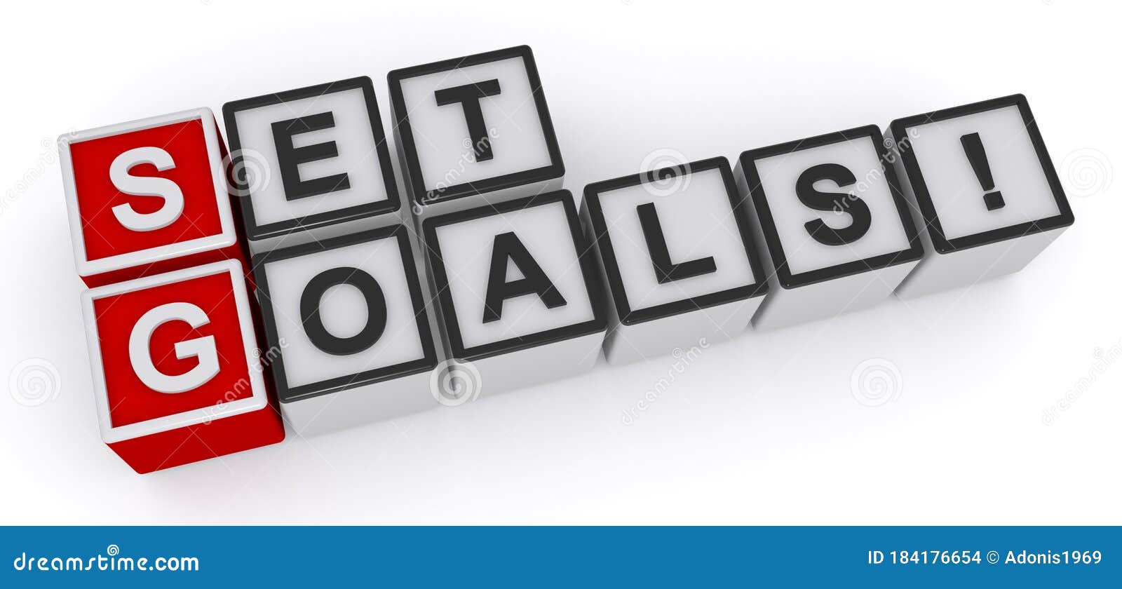Set goals word blocks stock illustration. Illustration of block - 184176654