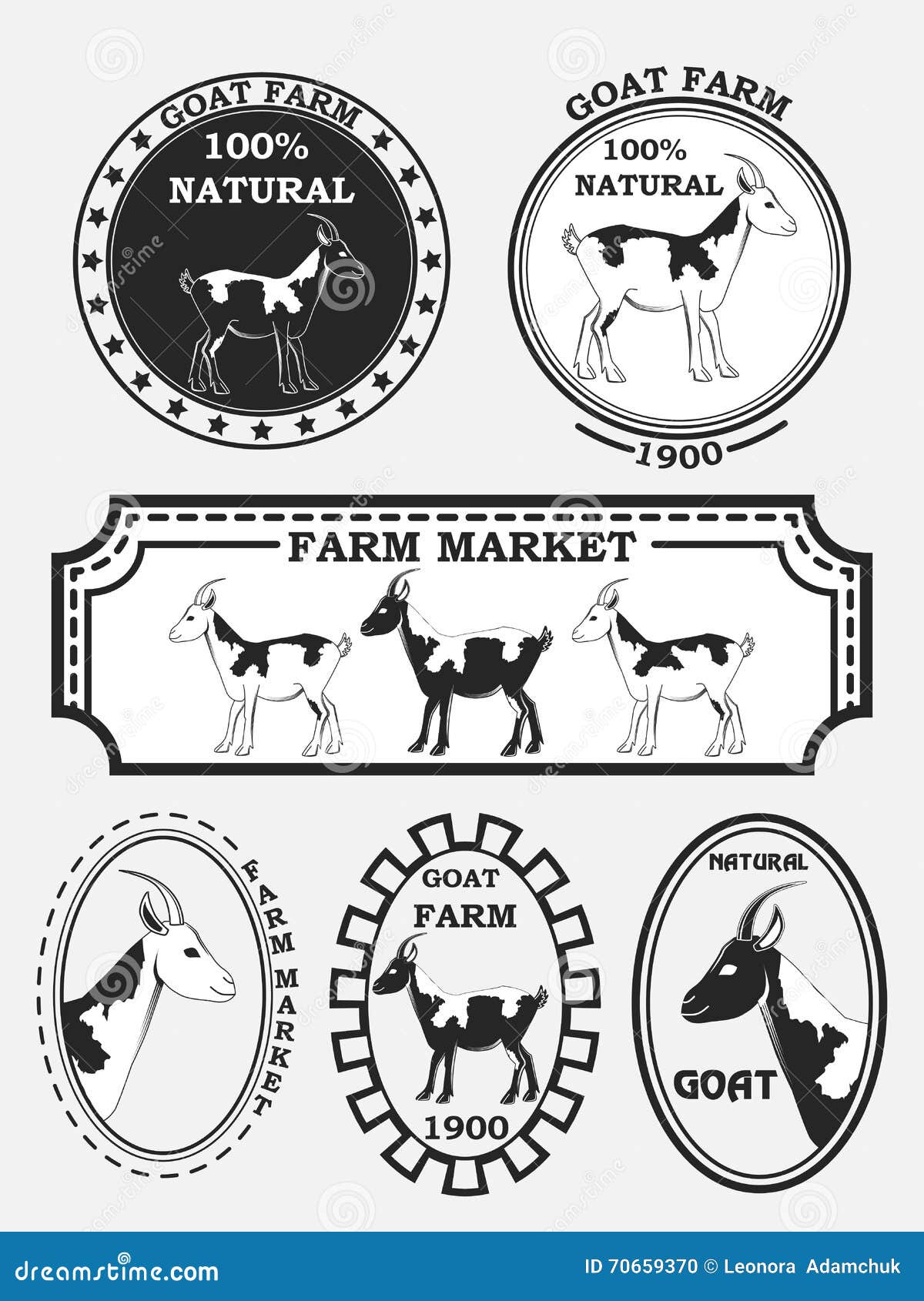 Set of Goat Labels, Badges and Design Elements. Vector Stock Vector ...