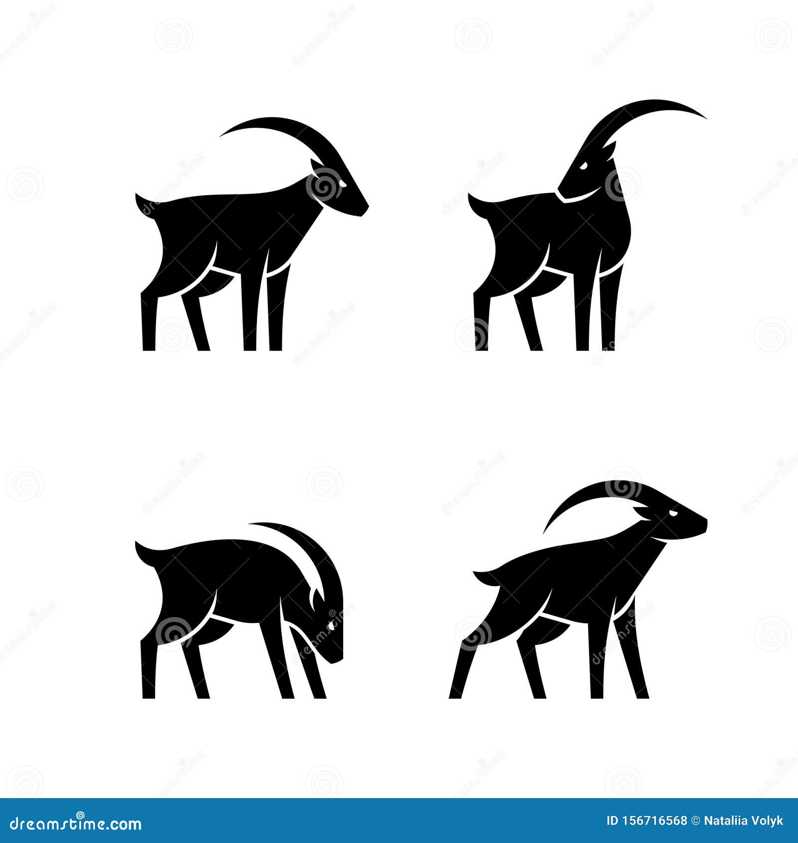 Set of Goat logo stock vector. Illustration of nature - 156716568