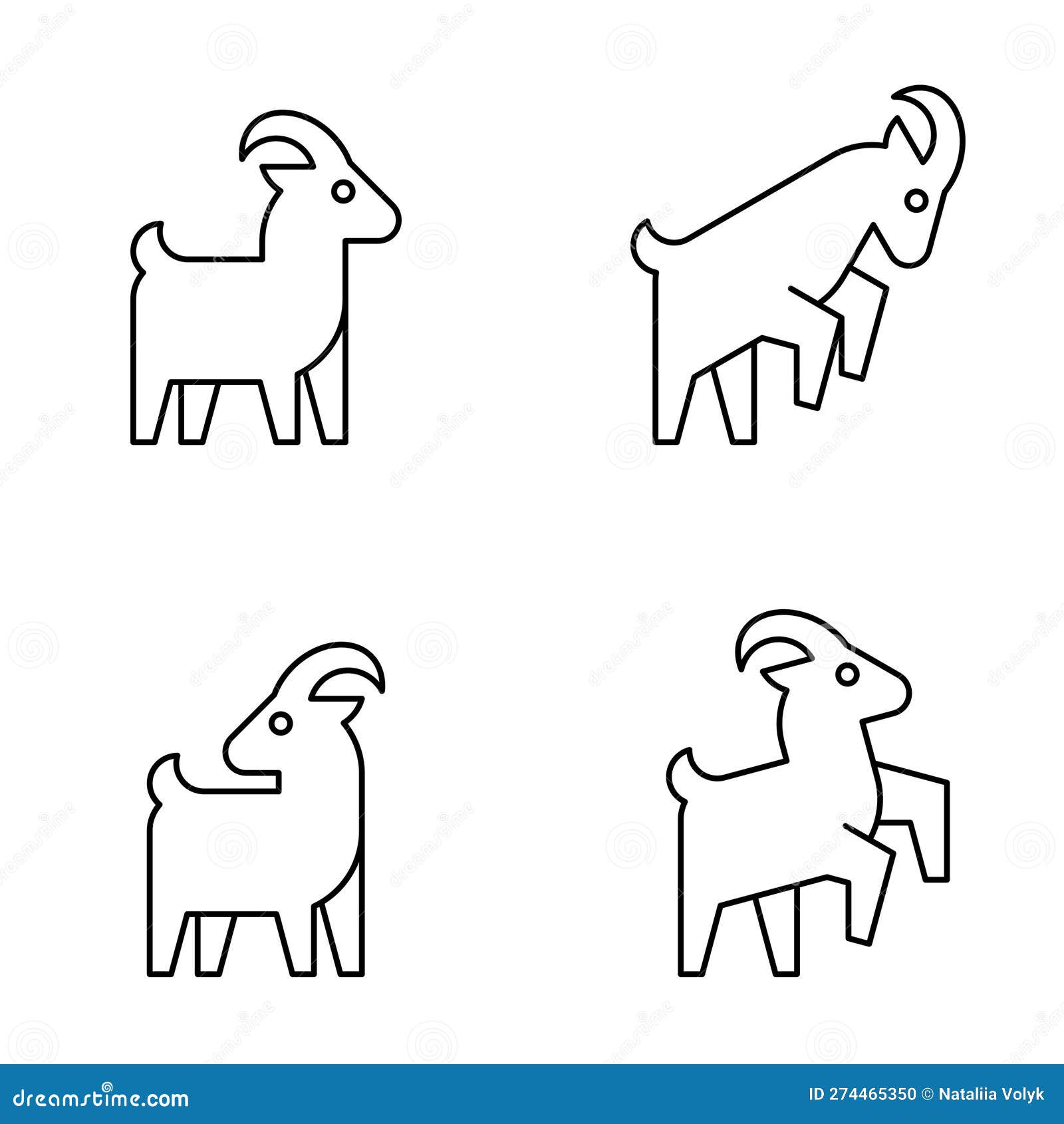 Set of Goat Logo stock vector. Illustration of black - 274465350
