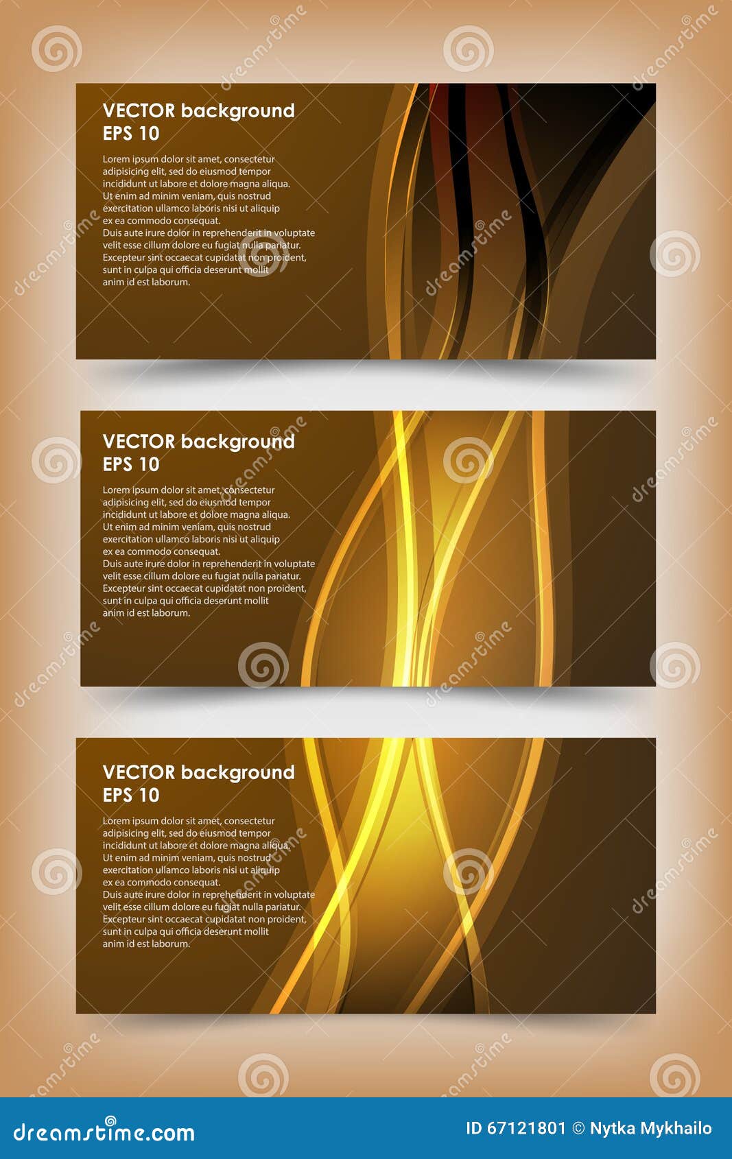 Set of Gold Banner Templates. Stock Vector - Illustration of creative ...