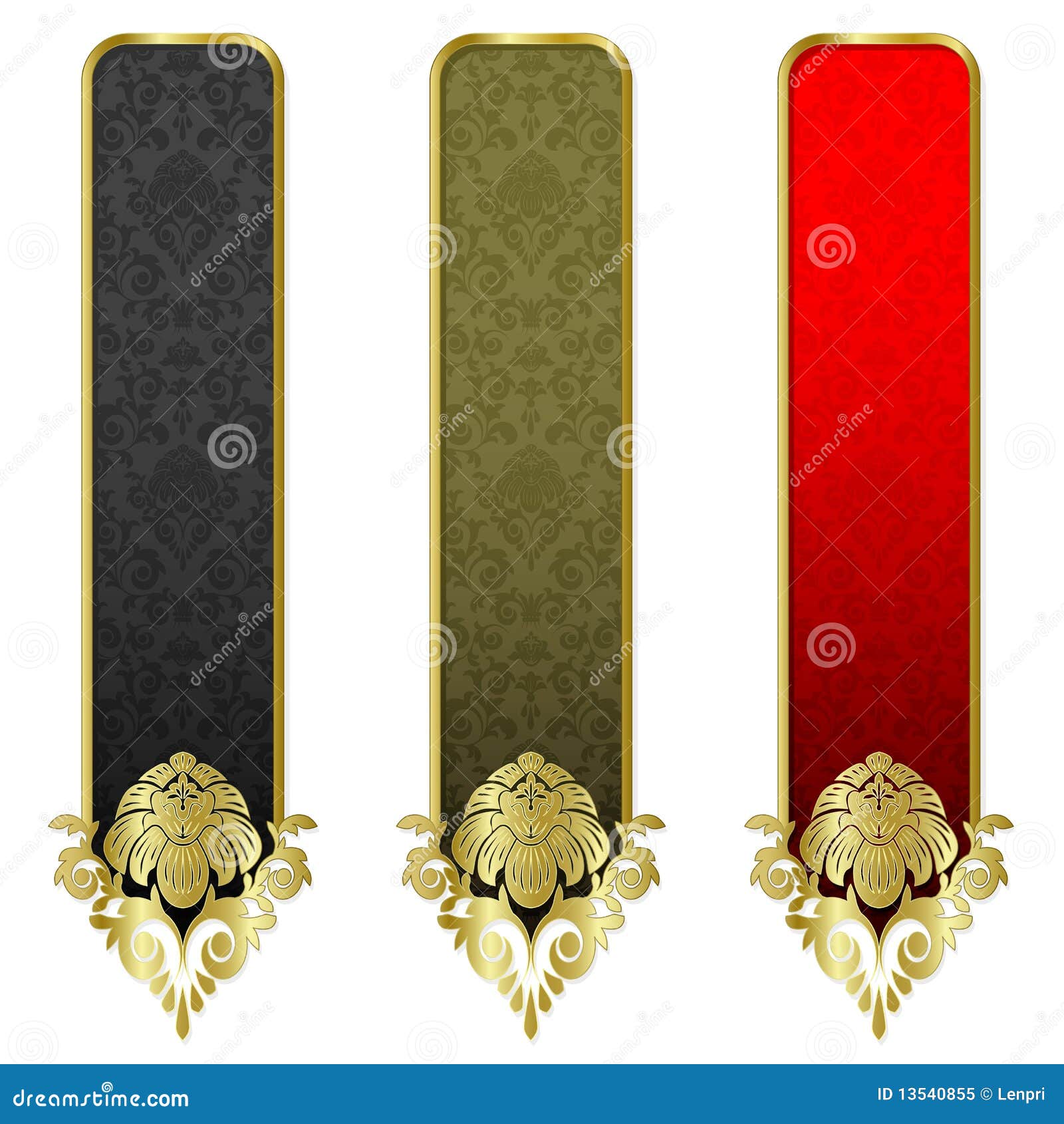 Set from gold banners stock vector. Illustration of banner - 13540855