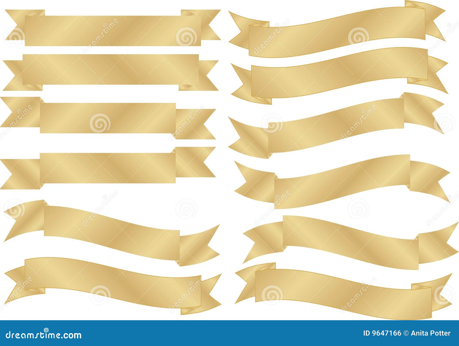 Set of Gold Banners stock vector. Illustration of label - 9647166