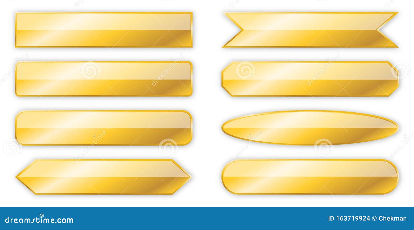 Set of Gold Banners Isolated - Vector Stock Illustration - Illustration ...