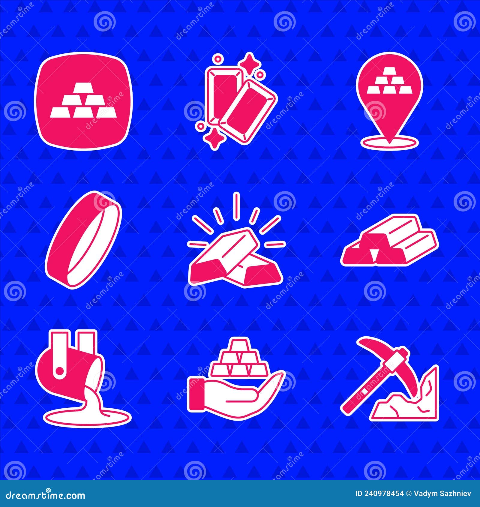 Set Gold Bars, in Hand, Mining, Molten Gold Being Poured, Ring, and ...