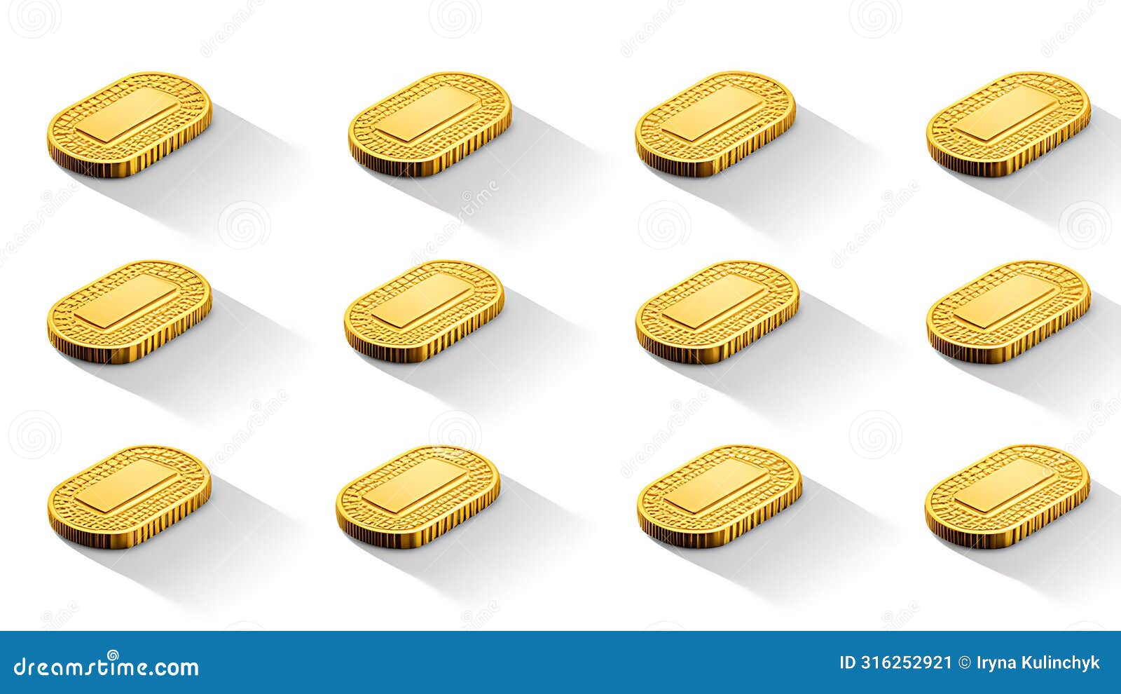 Set of Gold Bars Isolated on a White Background. Clean, No Marks Stock ...