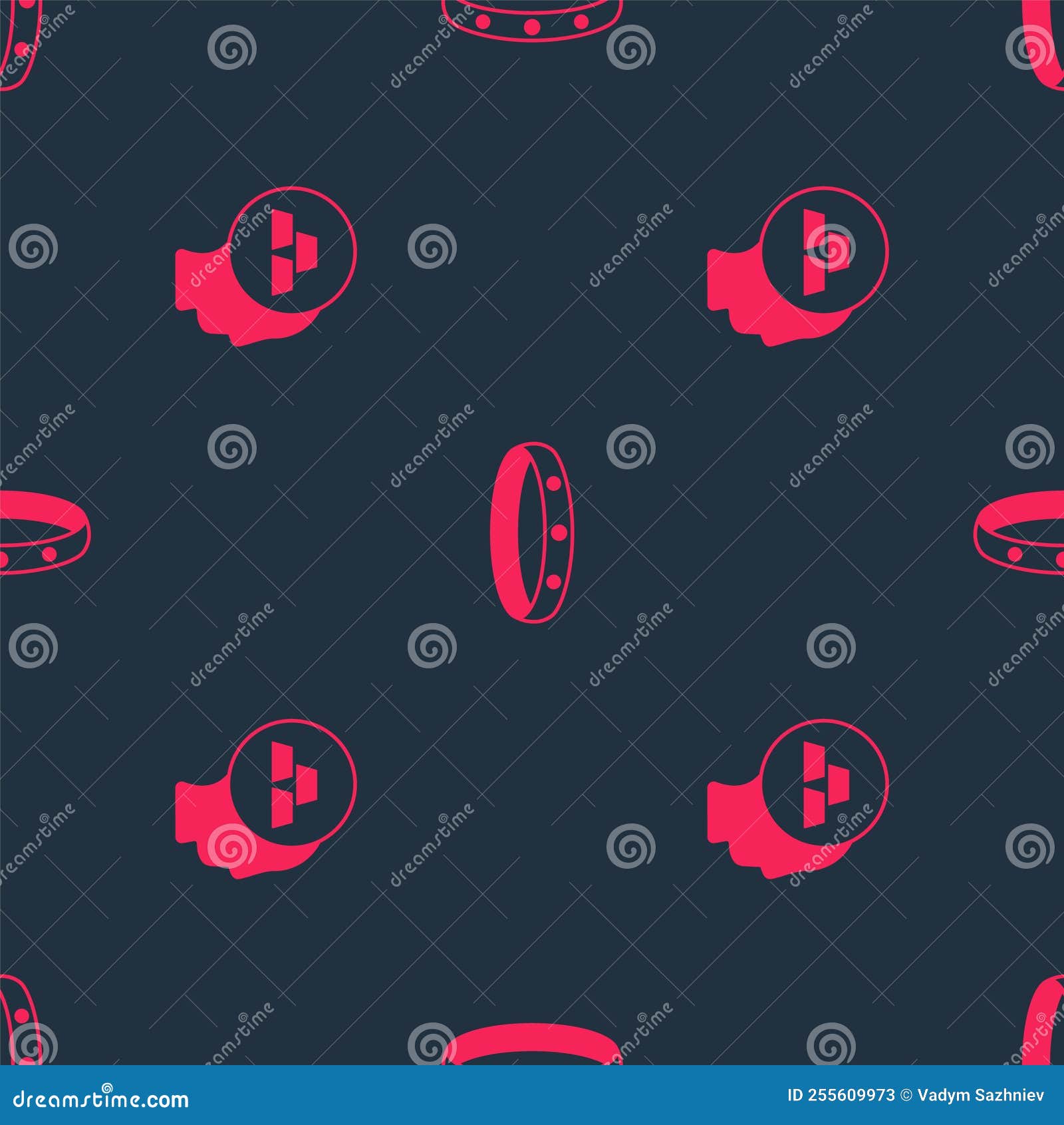 Set Gold Bars and Ring on Seamless Pattern. Vector Stock Vector ...