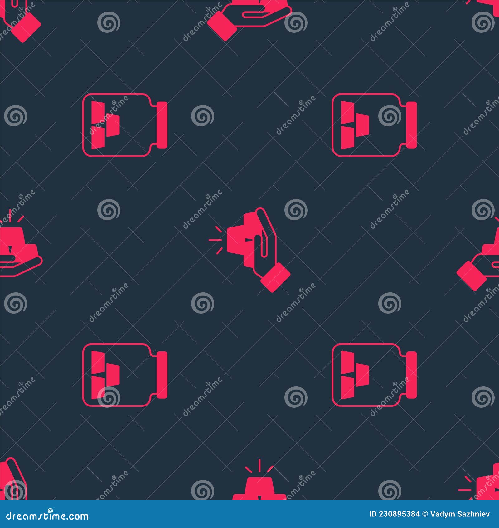 Set Gold Bars and on Seamless Pattern. Vector Stock Vector ...