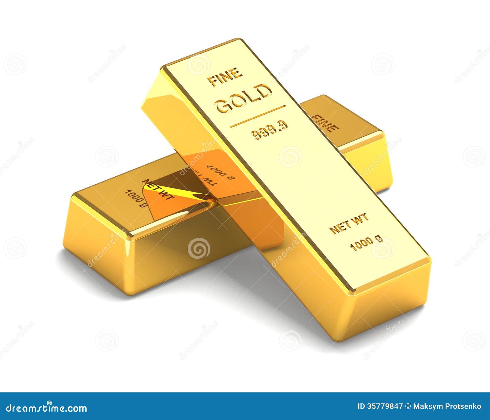 Set of Gold Bars on the White Stock Illustration - Illustration of ...