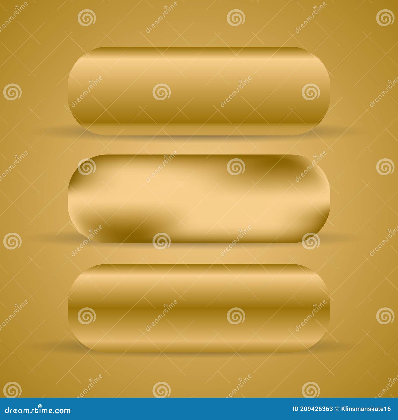 Set of Gold Button Collection Design Isolated Stock Illustration ...