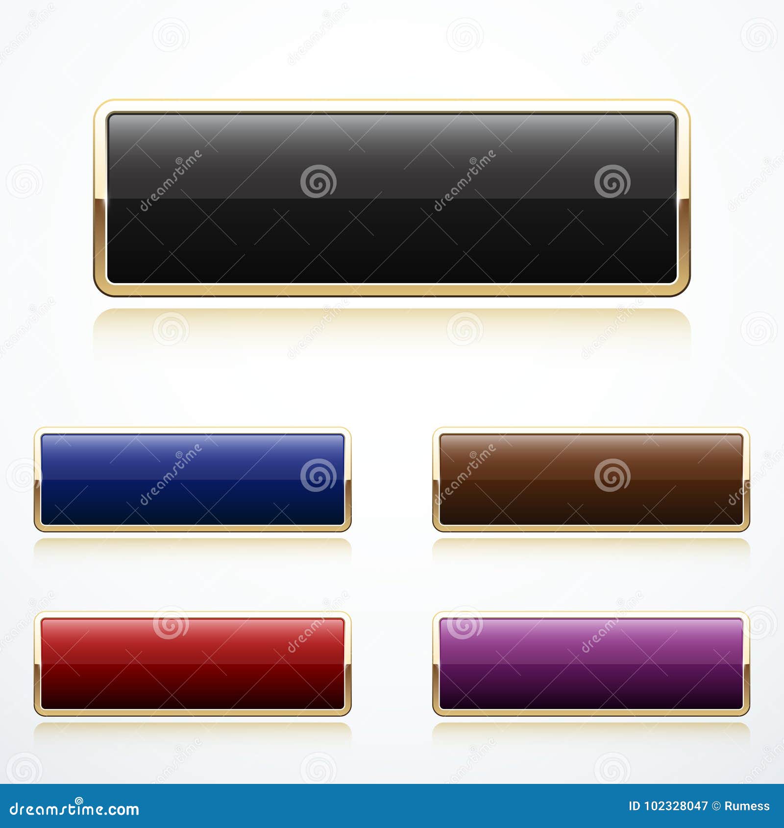 Set of gold buttons stock vector. Illustration of button - 102328047