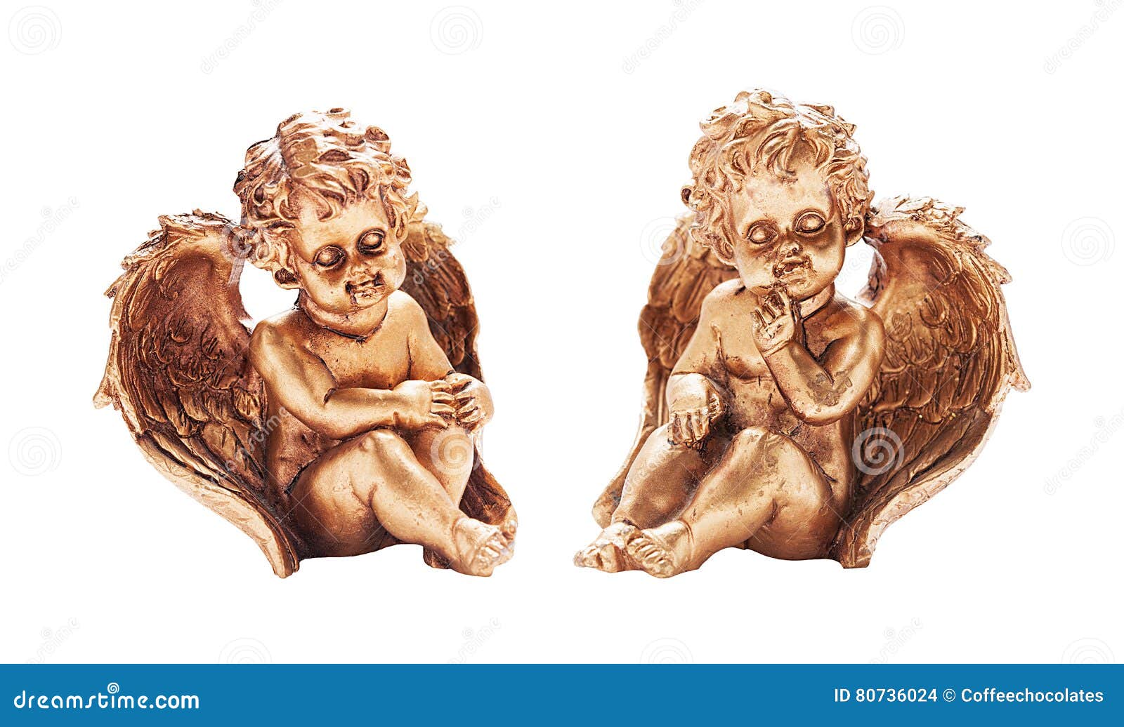 Set of gold-colored angels stock photo. Image of golden - 80736024