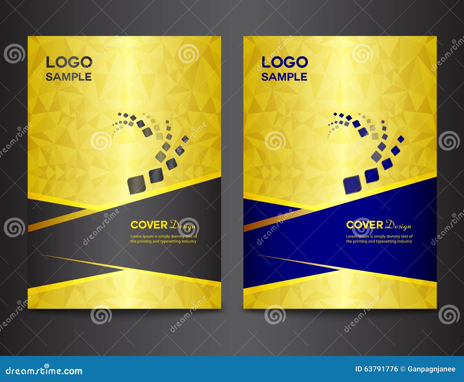 Set Gold Cover Design Vector Illustration Stock Vector - Illustration ...