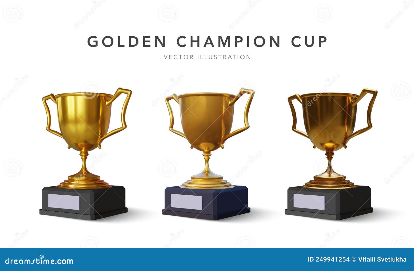 Set of Gold Cup Isolated on White Background. Vector Illustration Stock ...