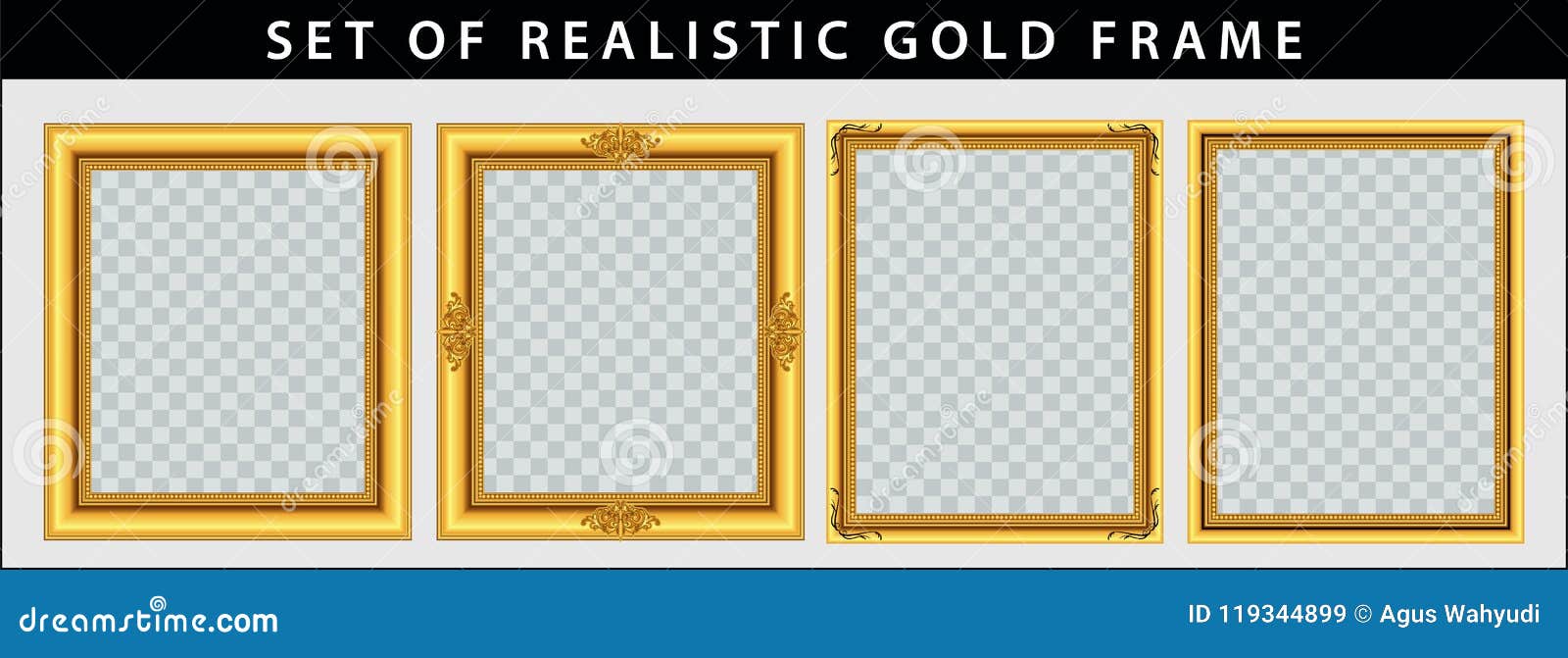 Set of gold frame set stock vector. Illustration of modern - 119344899