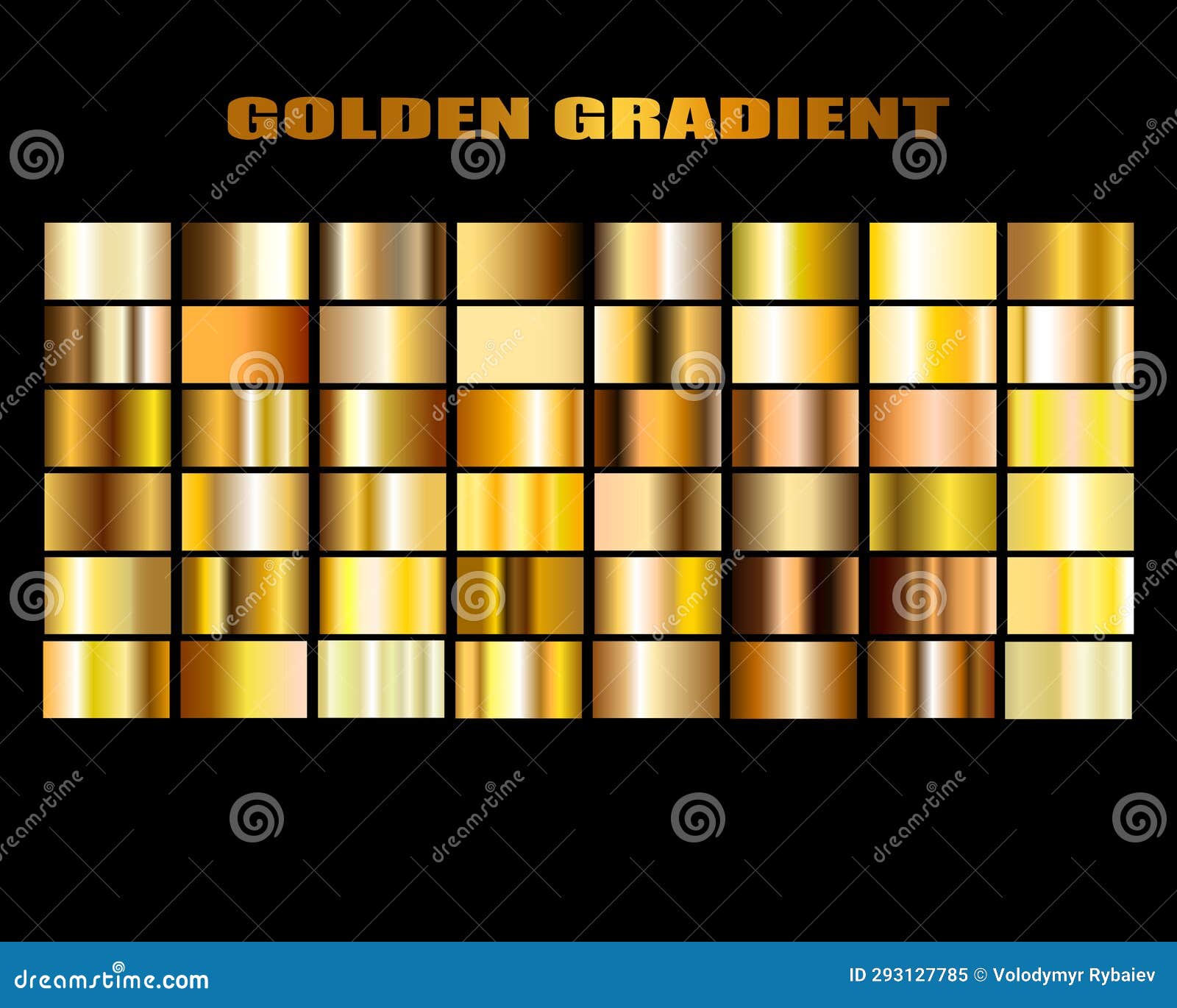 Set of Gold Gradients. Golden Squares Collection. Illustration. Stock ...