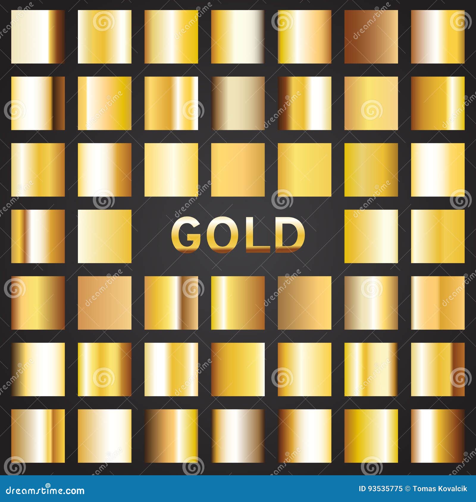 Set Of Gold Gradients Cartoon Vector | CartoonDealer.com #93535775