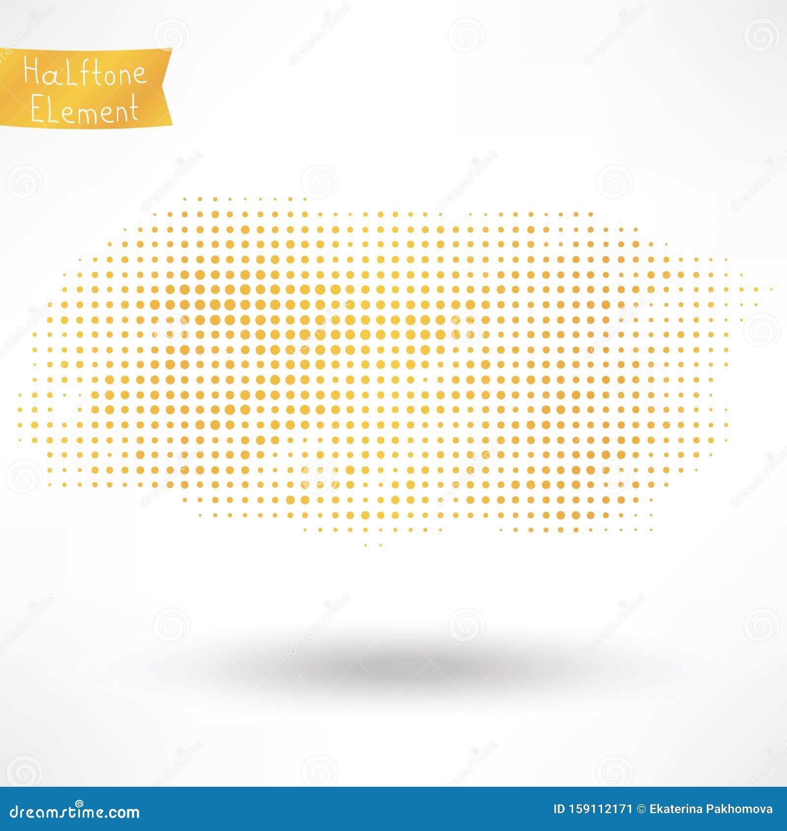 Set of Gold Halftone Elements, Banners, Textures. Dotted Yellow Texture ...