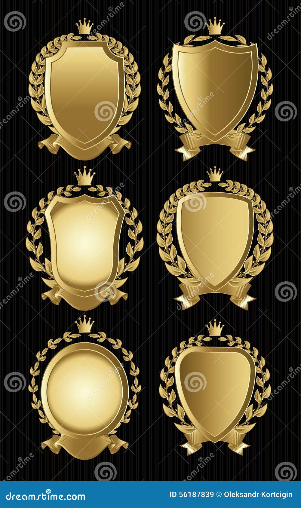 Set of Gold Heraldic of Nameplates for Design Stock Vector ...