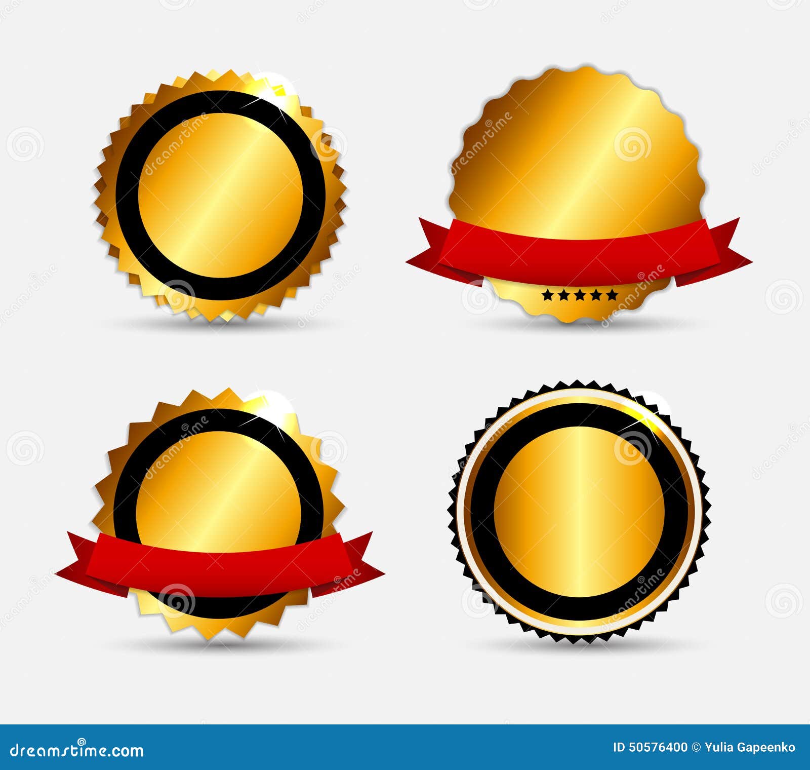 Set of Gold Label Template Vector Illustration Stock Vector ...