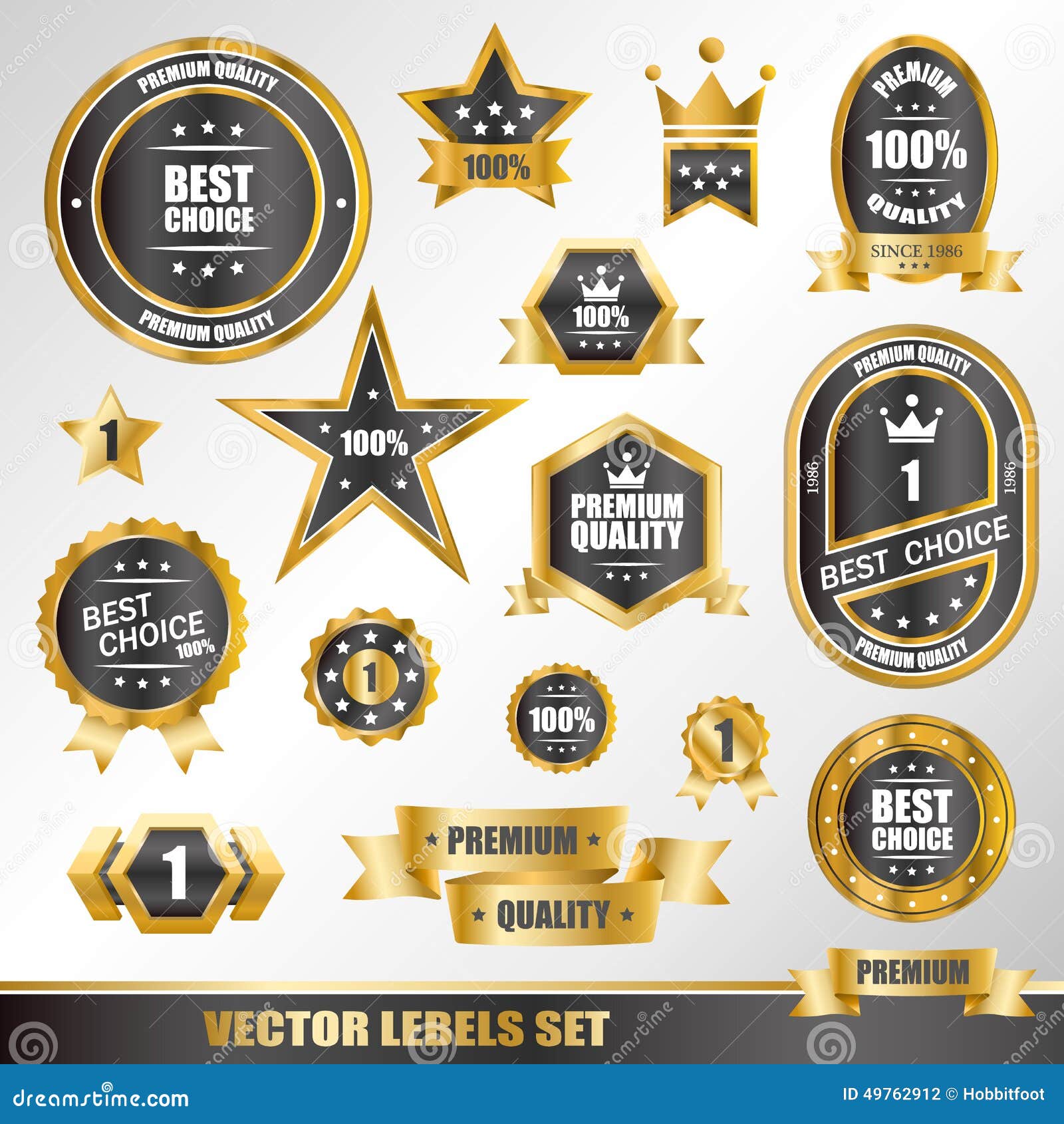 Set of gold labels stock vector. Illustration of clearance - 49762912