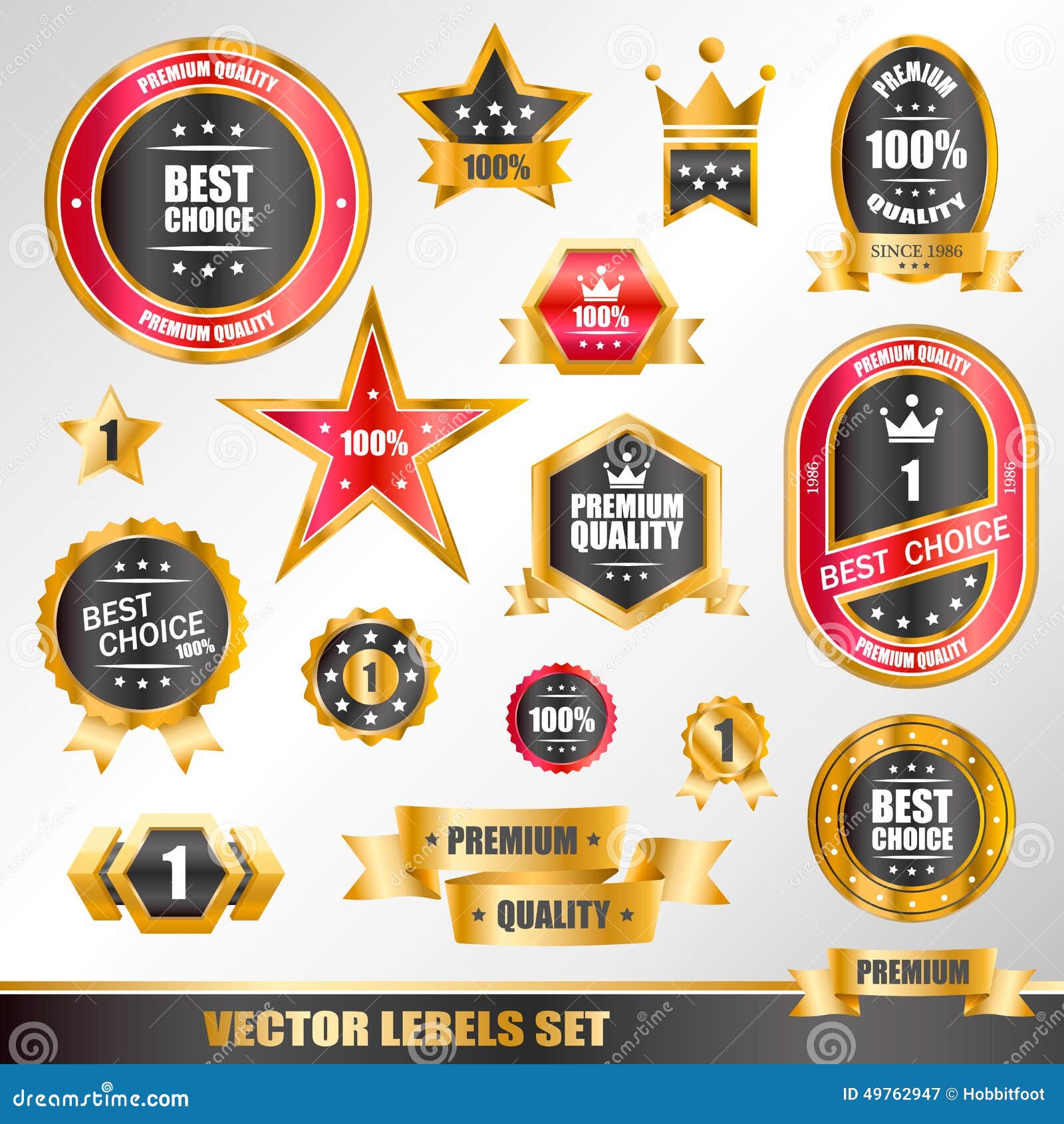 Set of gold labels stock vector. Illustration of insignia - 49762947