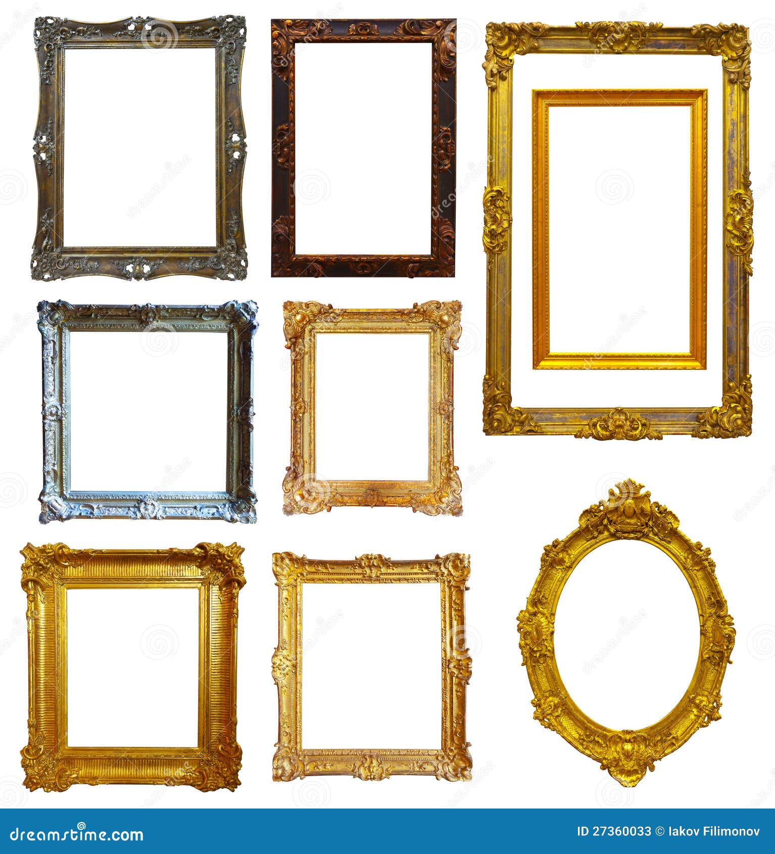 Set of gold picture frame stock image. Image of ornate - 27360033