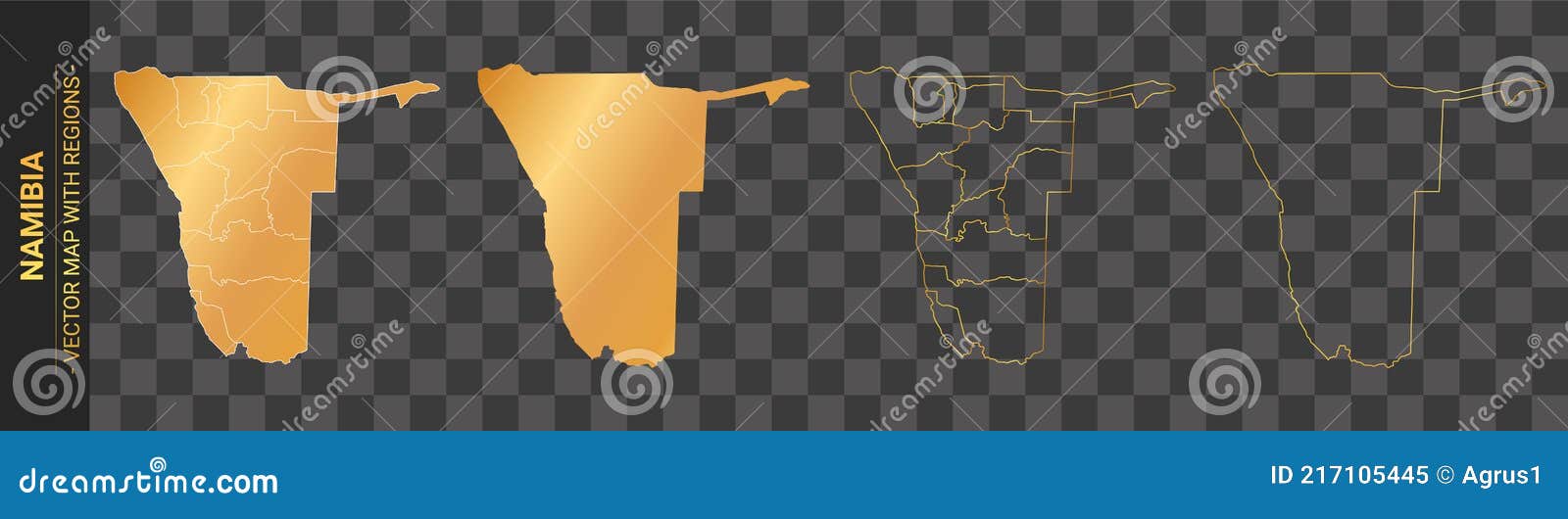 Political Map Of Namibia Isolated On Transparent Background Vector ...