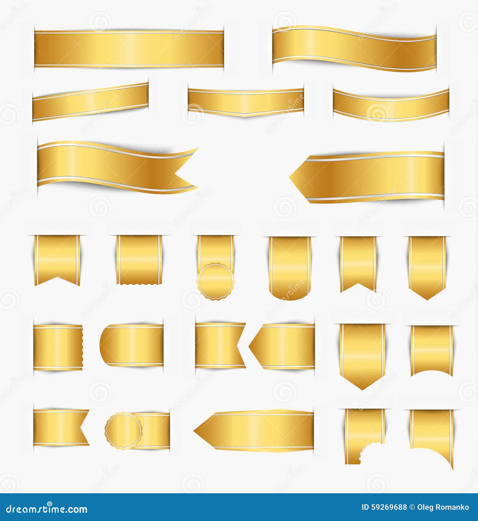 Set Of Gold Ribbons Vector Illustration | CartoonDealer.com #59269688