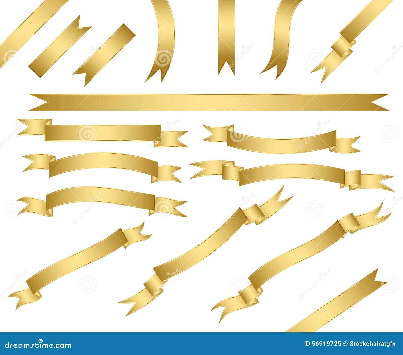 Set of gold ribbons. stock vector. Illustration of bright - 56919725